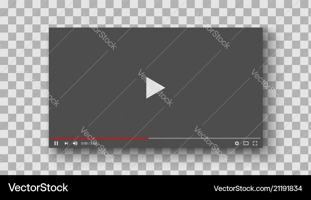 Video Player Mockup Template Royalty Free Vector Image