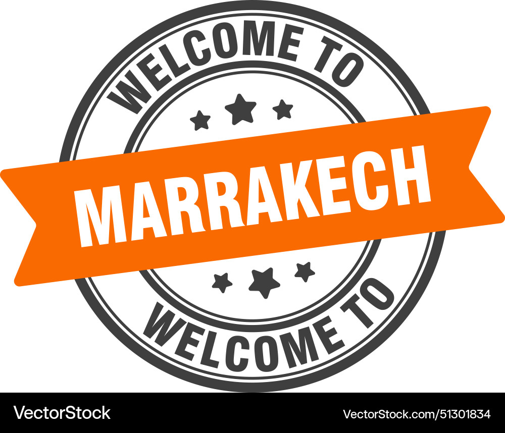 Welcome to marrakech stamp marrakech round sign Vector Image