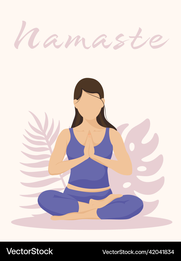 Yoga faceless namaste Royalty Free Vector Image