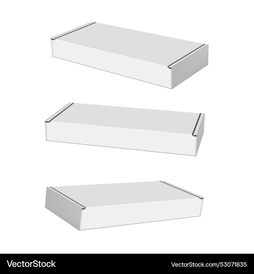 3d cardboard packaging box with close lid Vector Image