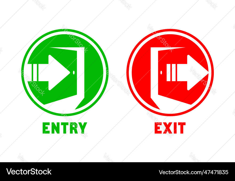 Entry and Exit Signs Royalty Free Vector Image