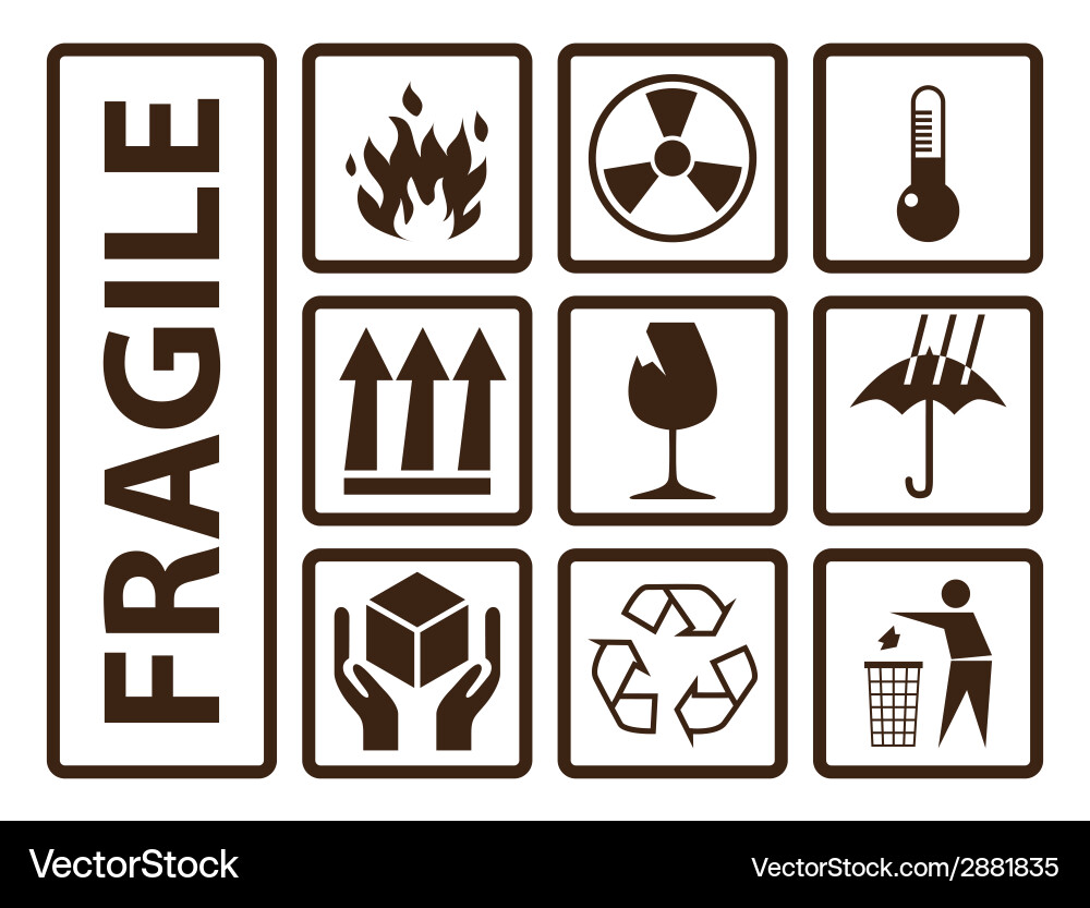 Fragile Shipping Labels Royalty Free Vector Image