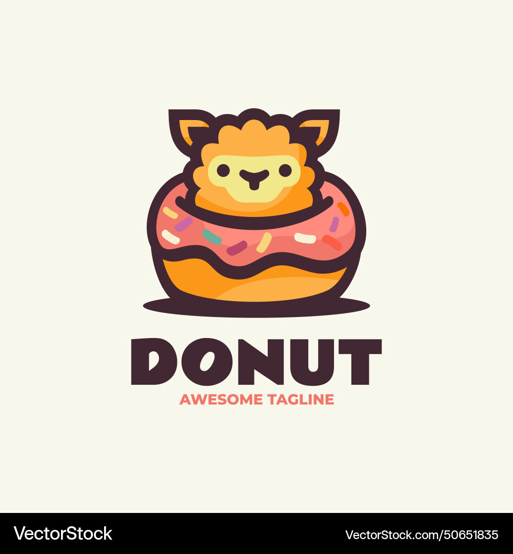 Logo donuts mascot cartoon style Royalty Free Vector Image