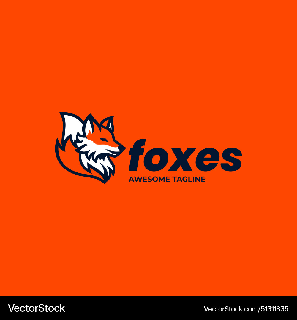 Logo foxes simple mascot style Royalty Free Vector Image