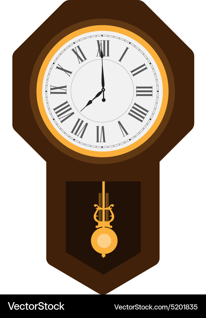 Pendulum clock Royalty Free Vector Image - VectorStock