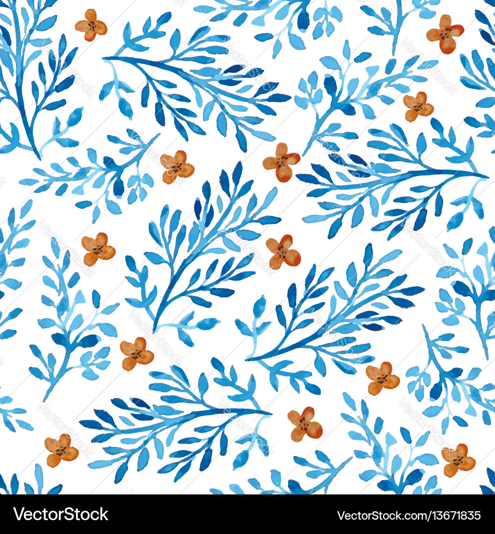 Watercolor Floral Pattern Royalty Free Vector Image