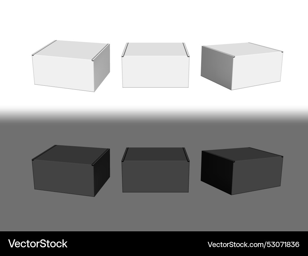 3d cardboard packaging box with close lid Vector Image