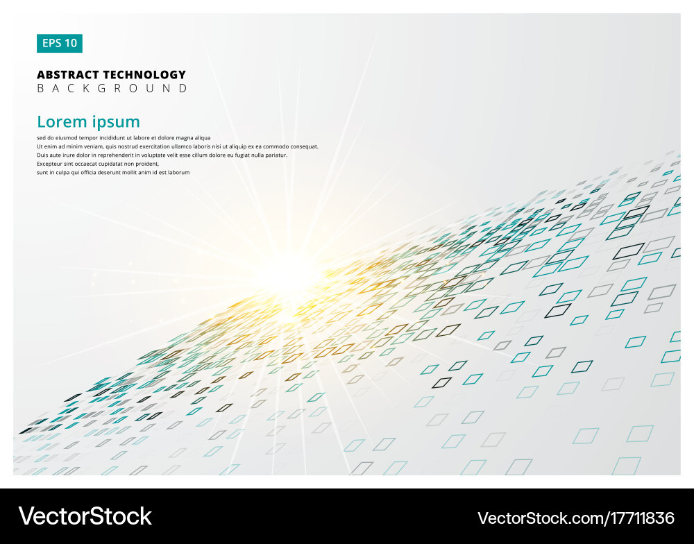 Abstract Technology Background - Blue Squares Vector Image