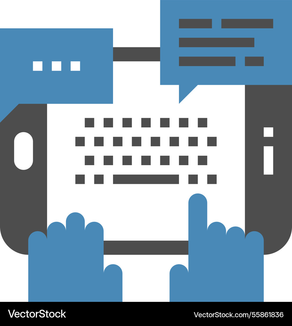 Chatting flat web icon concept Royalty Free Vector Image