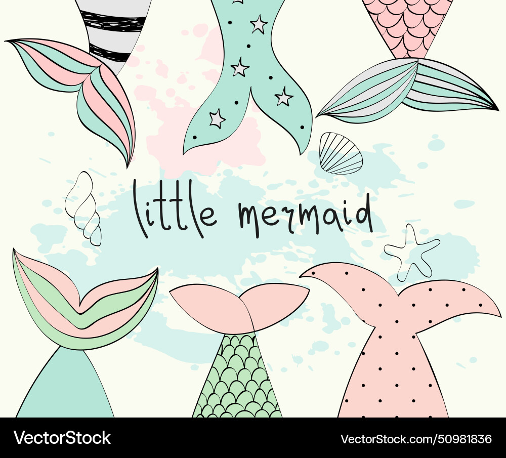 Cute mermaids Royalty Free Vector Image - VectorStock
