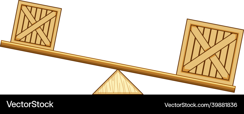 Example of lever with two different size boxes Vector Image