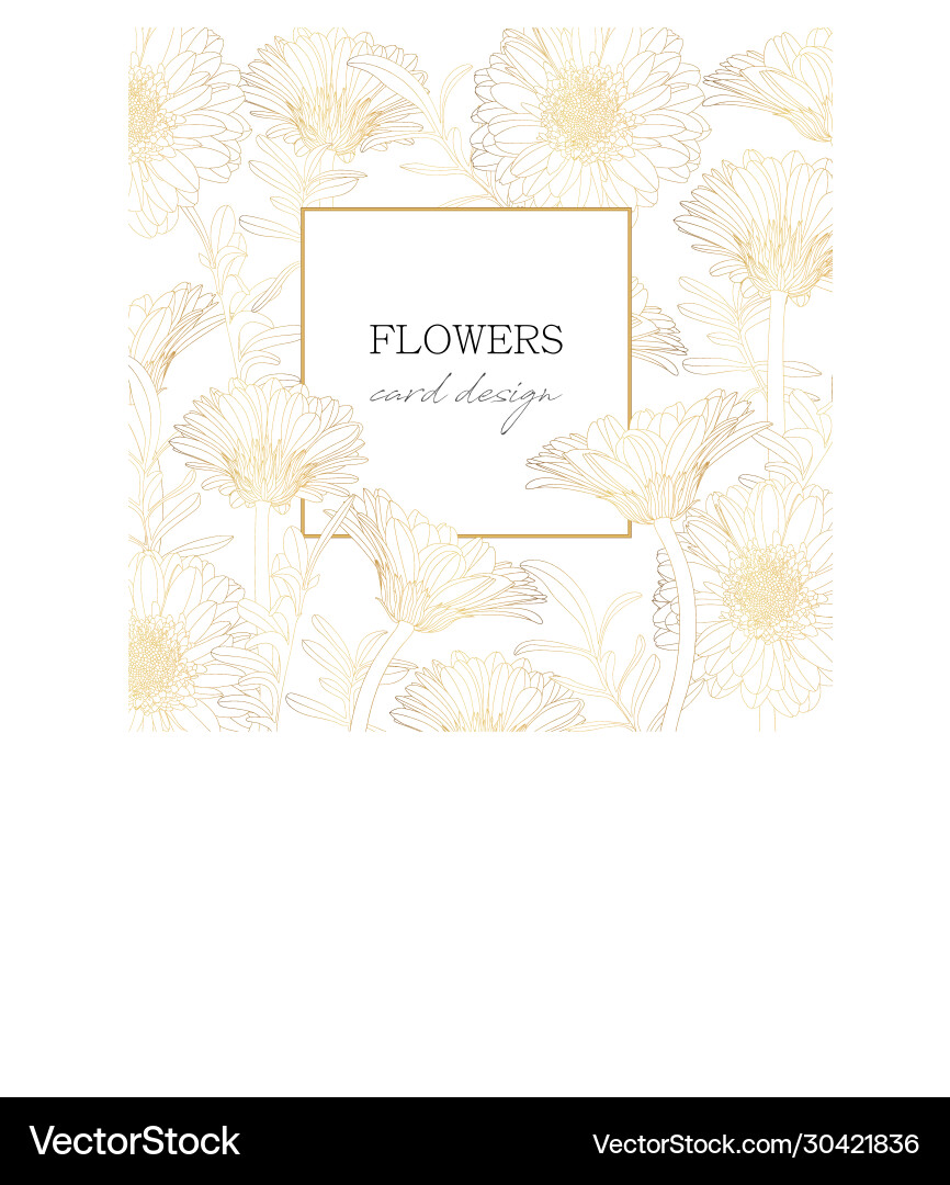 Golden greetinginvitation card template design Vector Image
