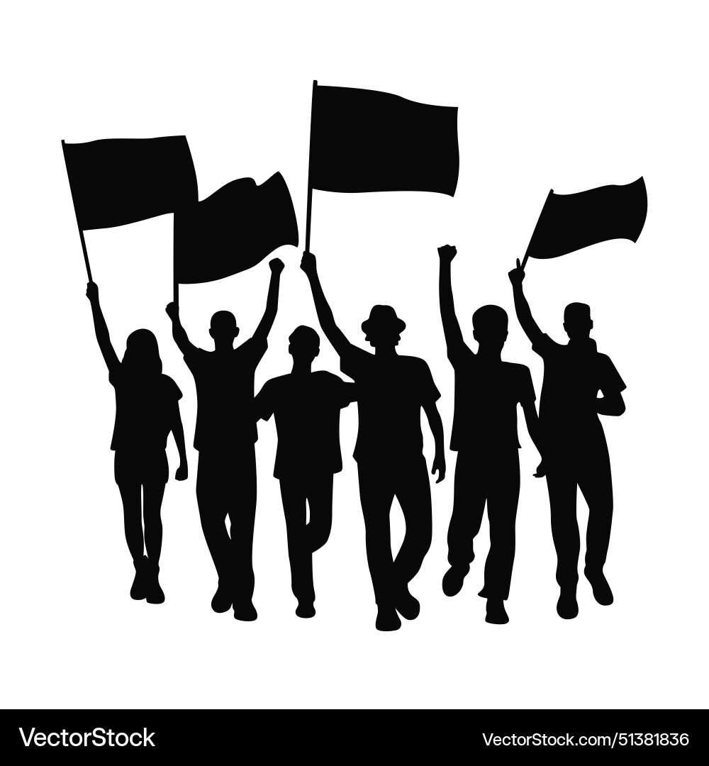 Group of people protest crowd protesters Vector Image
