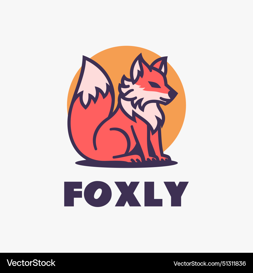 Logo fox simple mascot style Royalty Free Vector Image