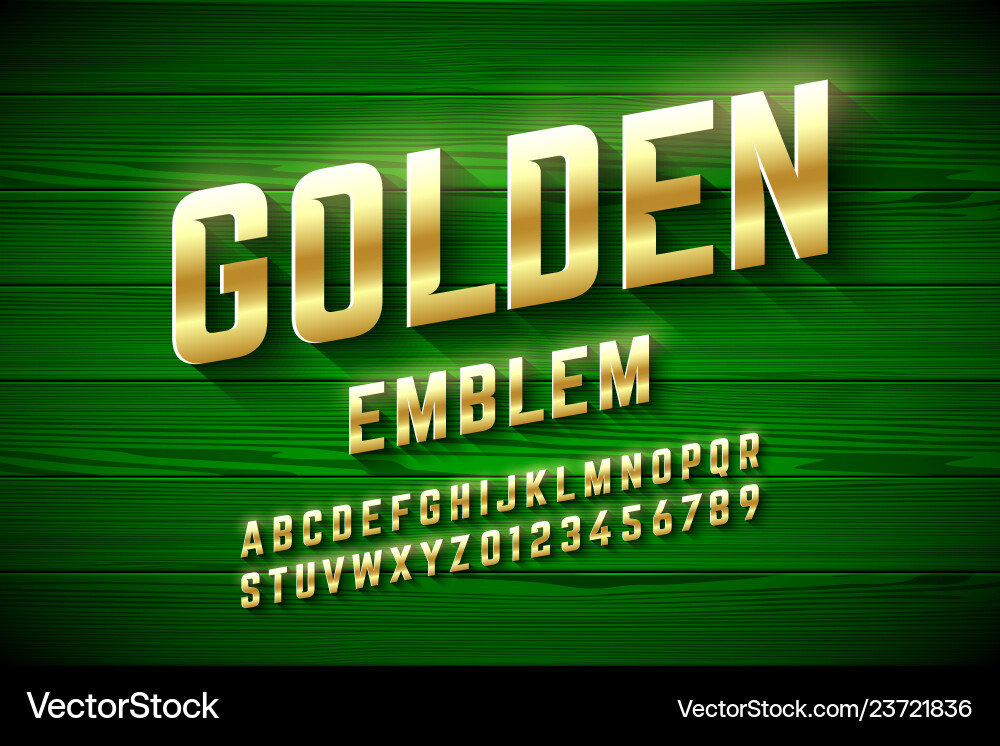 Metallic Alphabet Emblem Font Royalty Free Vector Image