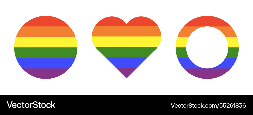 Rainbow flag gay pride frames progress logo Vector Image