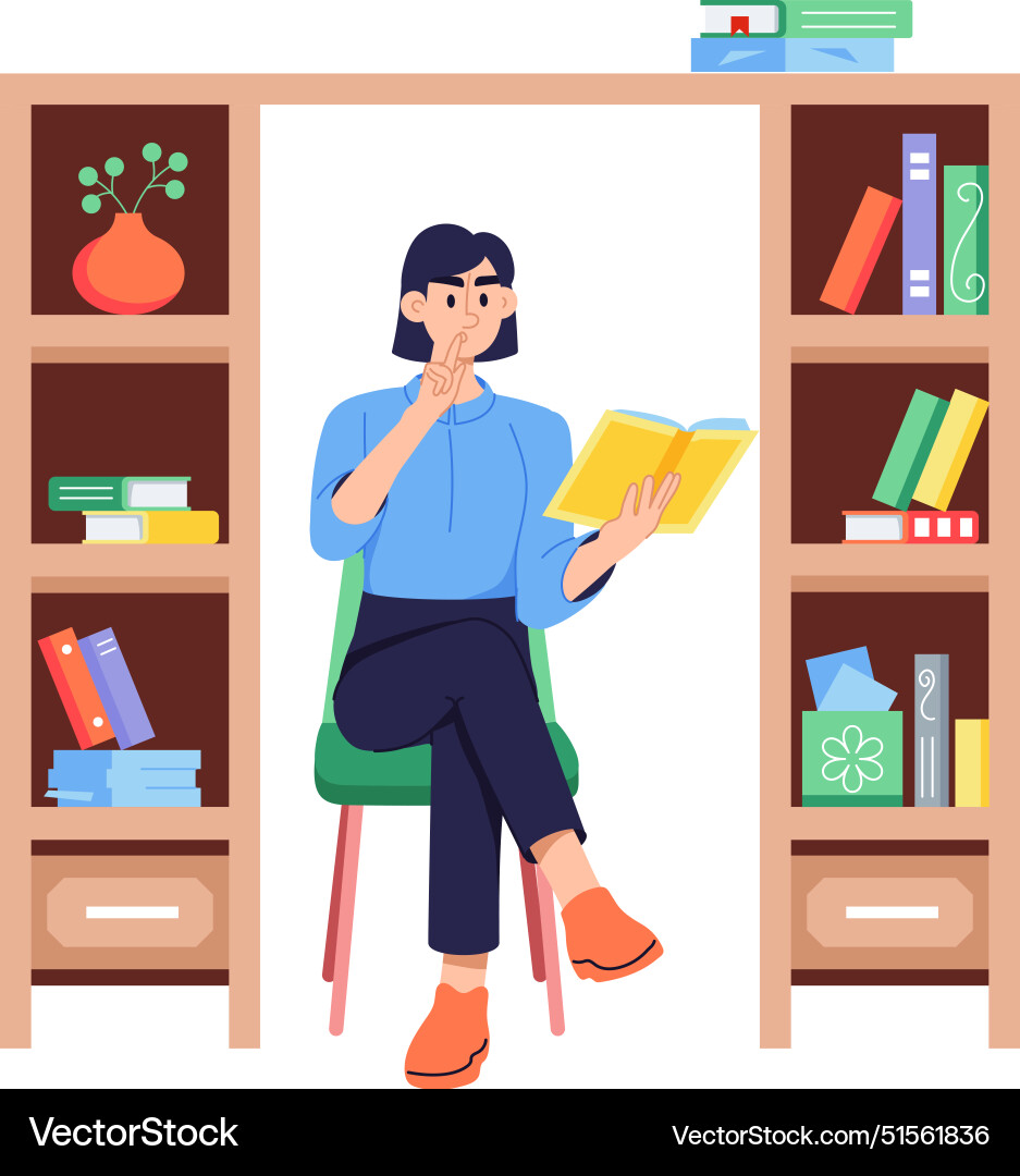 Reading girl Royalty Free Vector Image - VectorStock