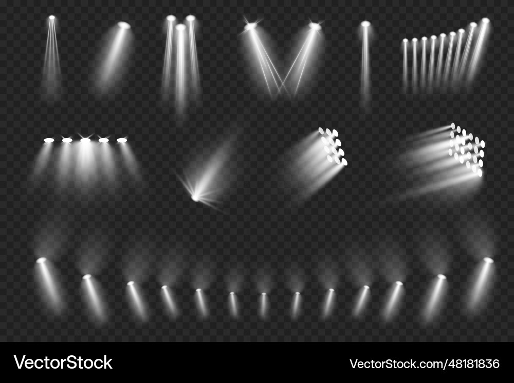 Stadium lights realistic illumination Royalty Free Vector