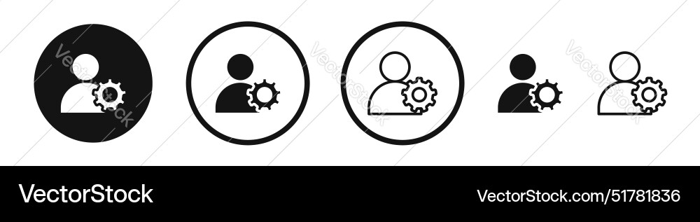 User gear line icon set Royalty Free Vector Image