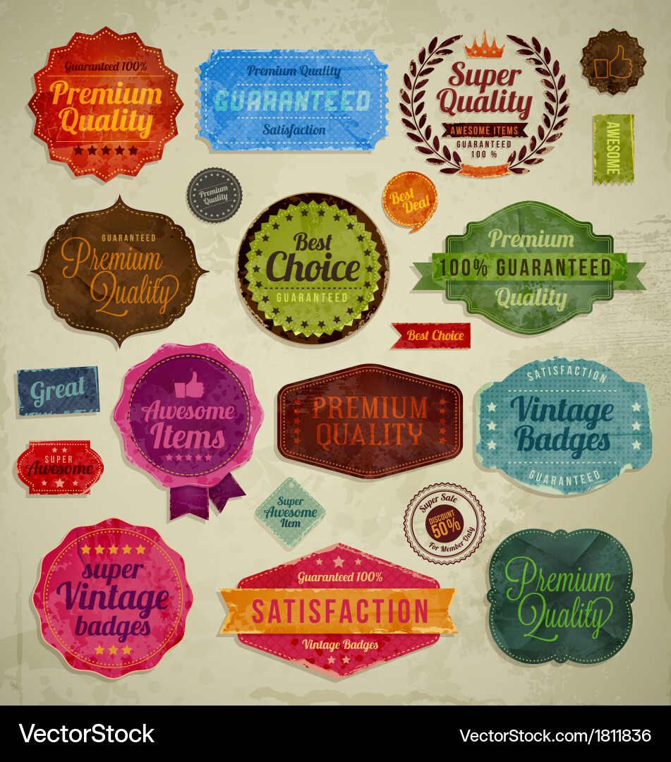 Vintage Retro Badge Collection Royalty Free Vector Image