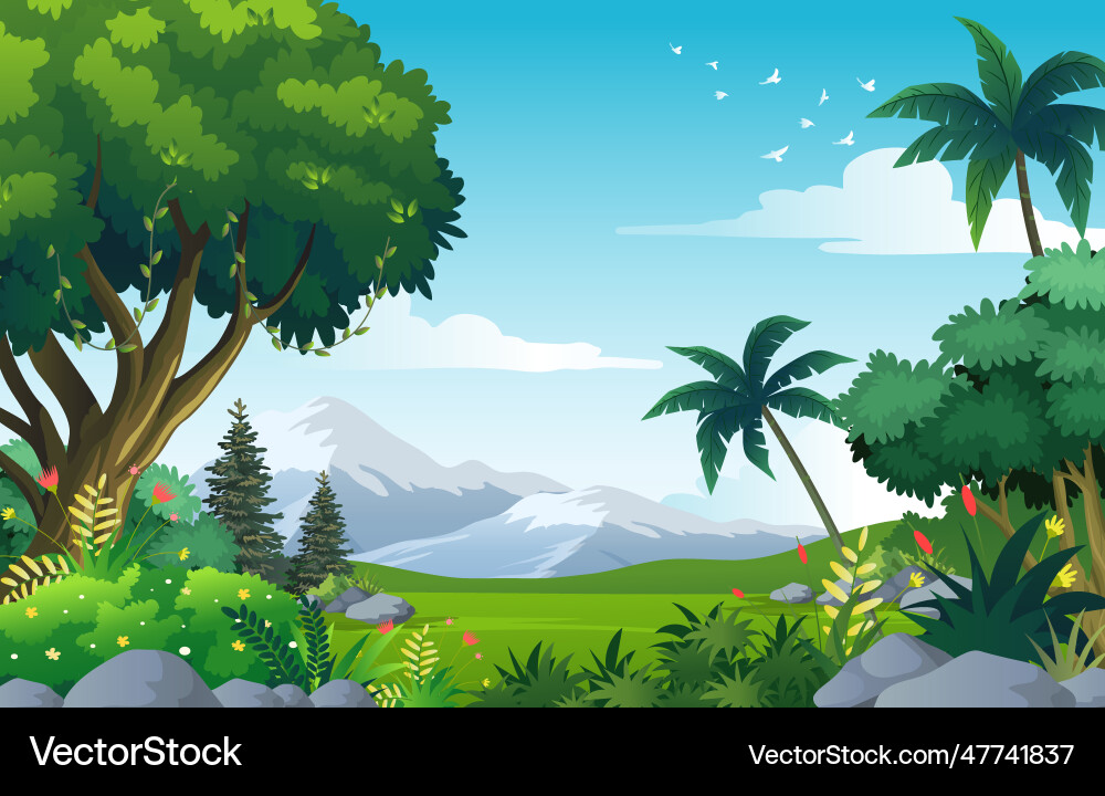 Beautiful forest background Royalty Free Vector Image