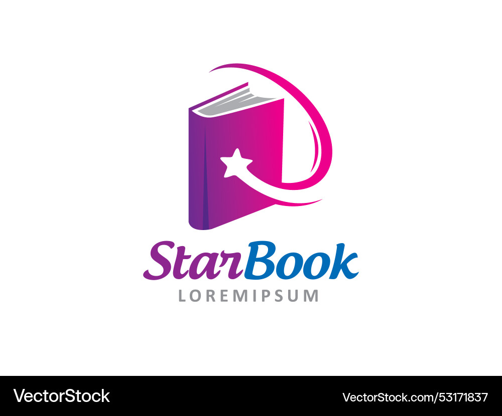 Book and star logo symbol or icon template Vector Image