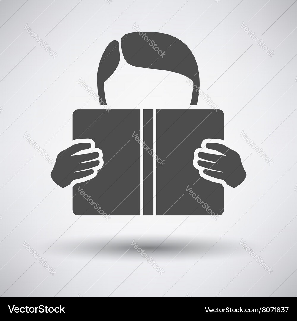 Boy reading book icon Royalty Free Vector Image