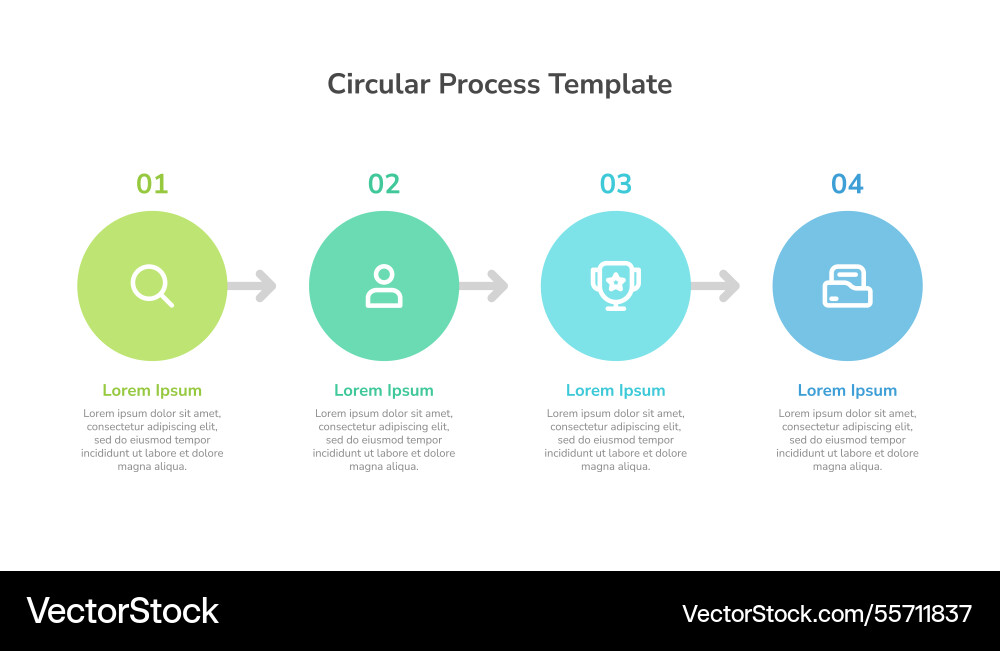 Circular process infographic template design Vector Image