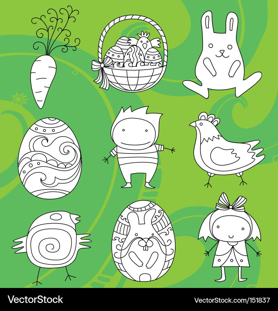 Easter doodles Royalty Free Vector Image - VectorStock