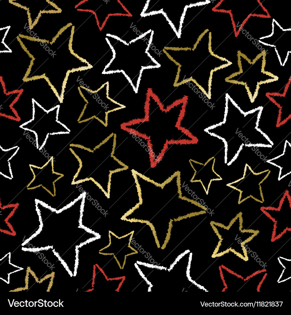 Gold Star Christmas Pattern Royalty Free Vector Image