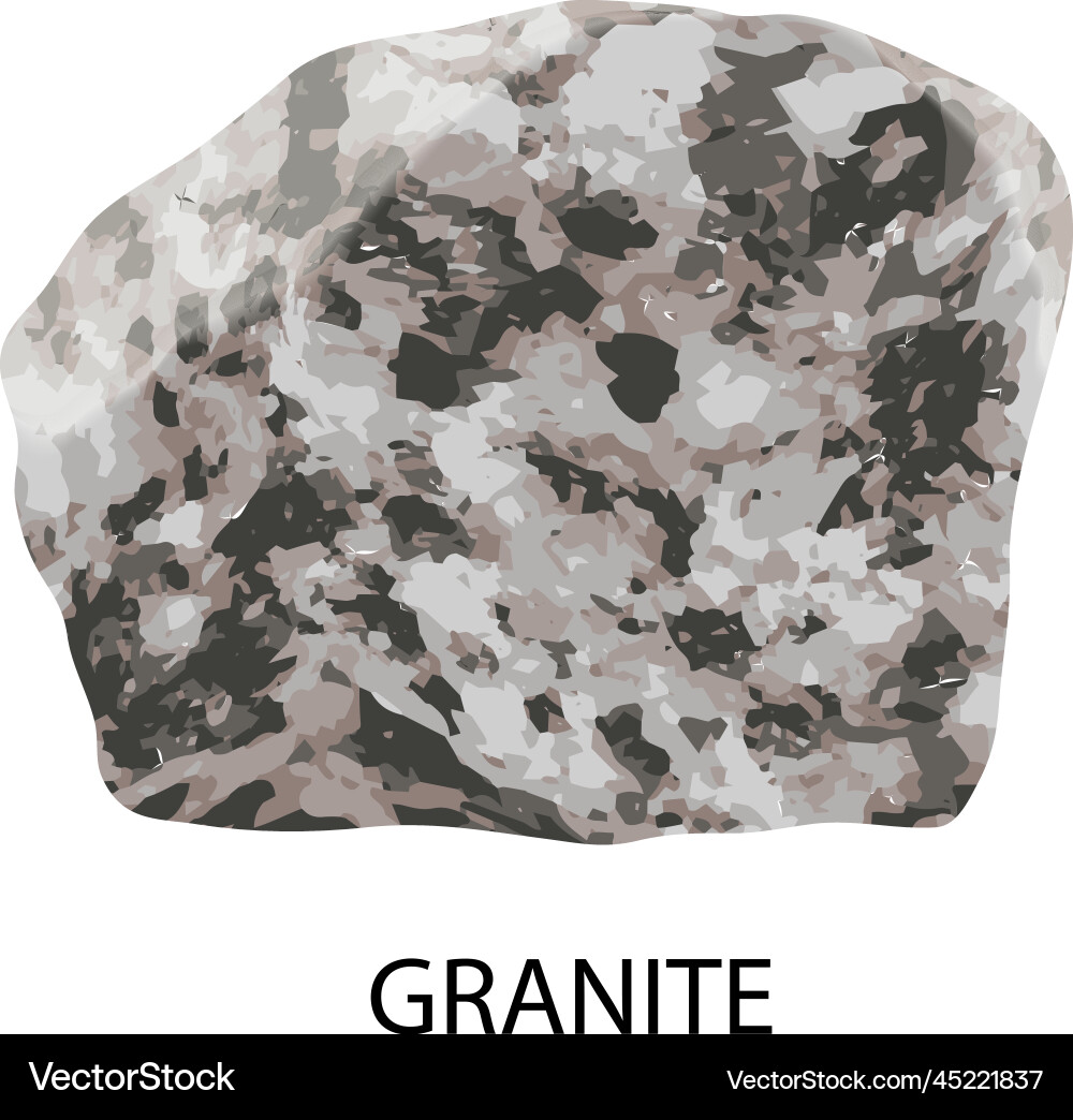 Granite realistic mineral composition Royalty Free Vector
