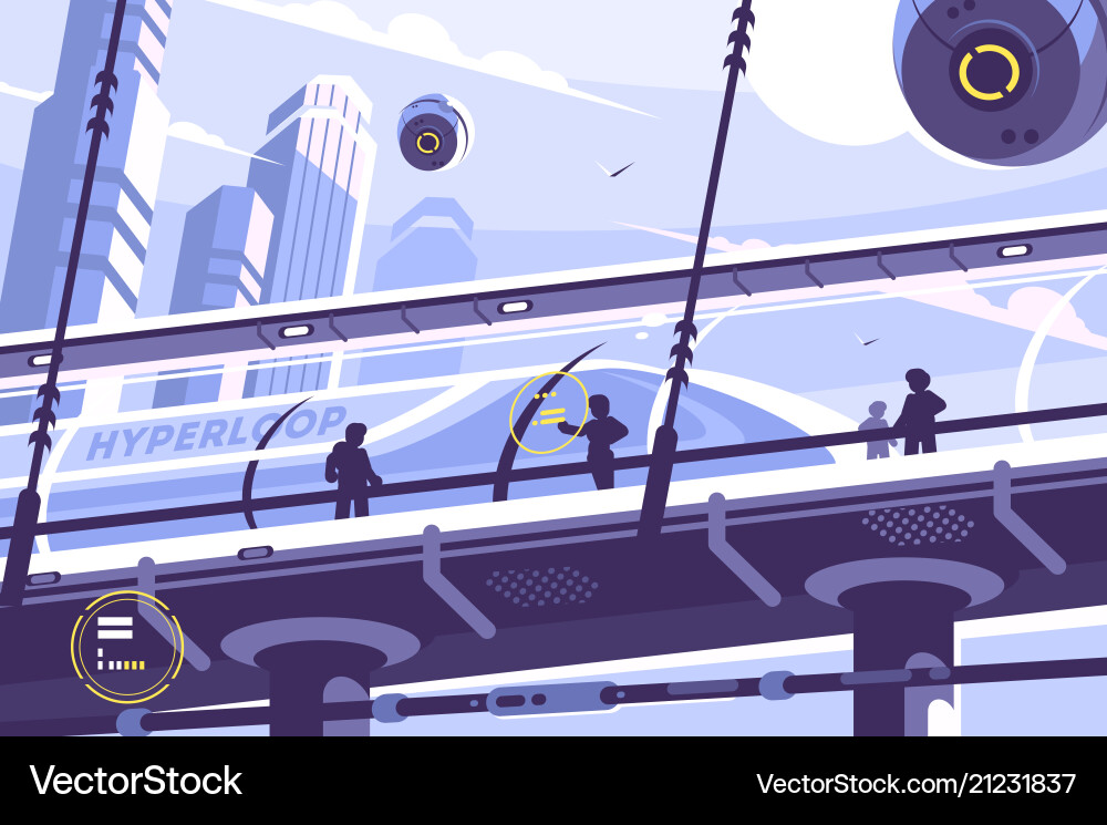 Hyperloop future public transport Royalty Free Vector Image