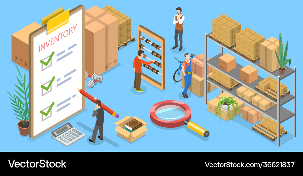 Inventory Management - Isometric Royalty Free Vector Image