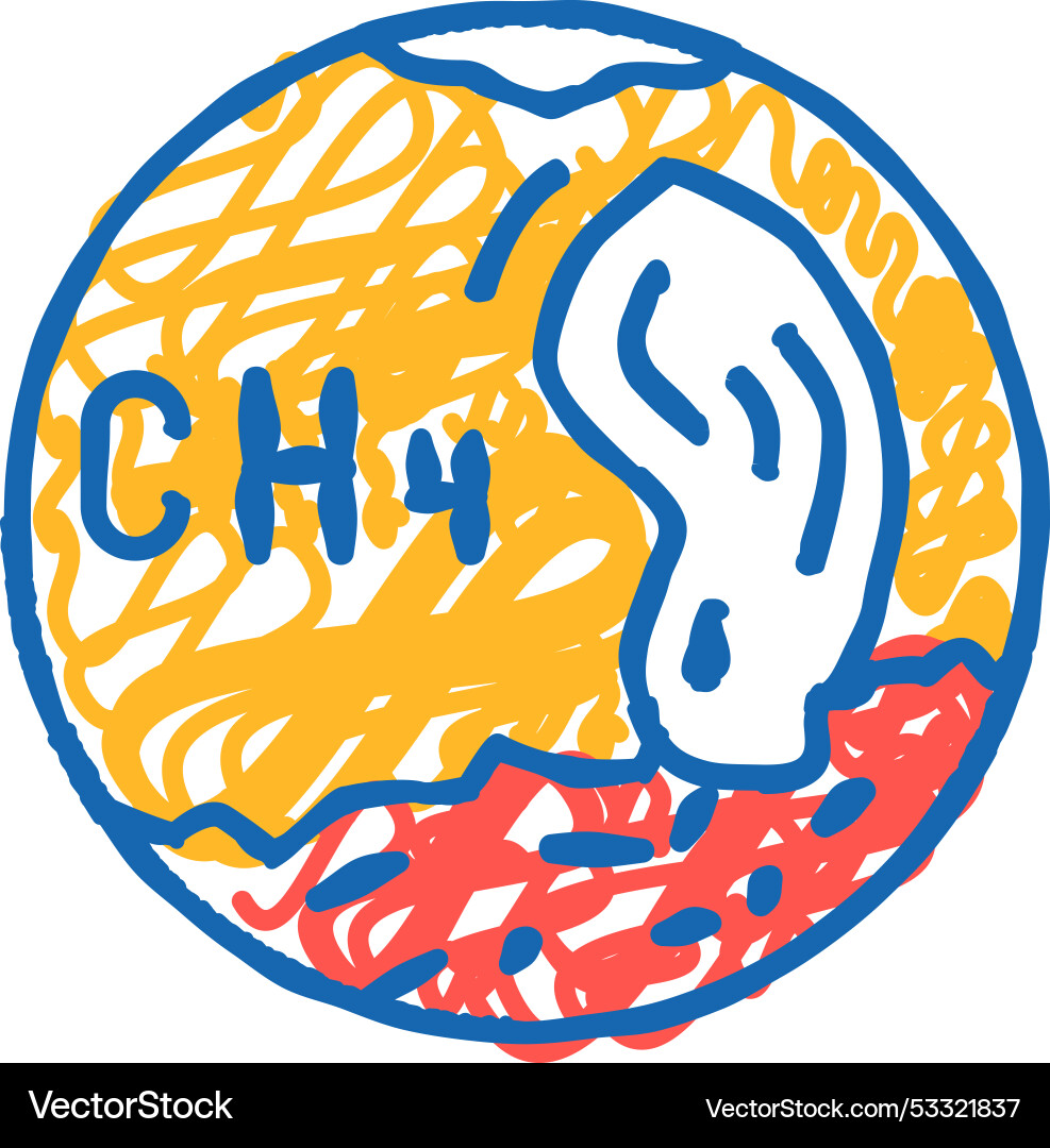 Martian methane gas mars planet icon doodle Vector Image