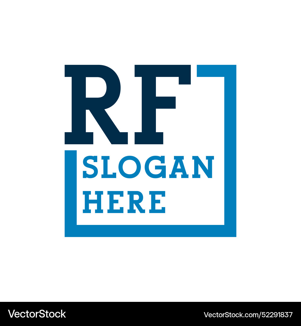 Minimal initials logo letters r and f rf initial Vector Image