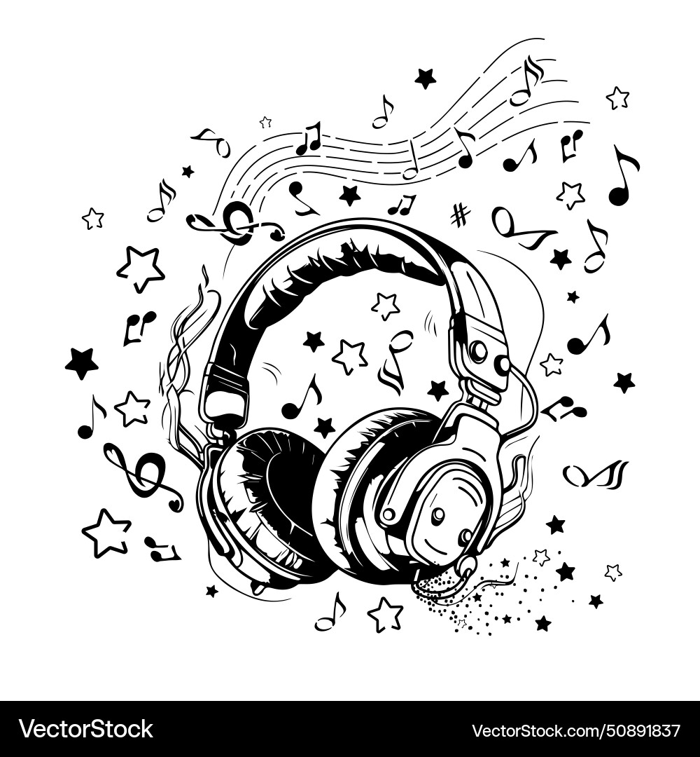 Music design abstraction headphones Royalty Free Vector