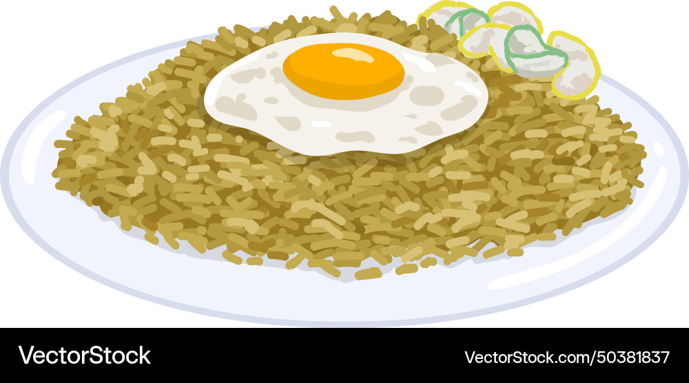 Nasi goreng art flat design Royalty Free Vector Image