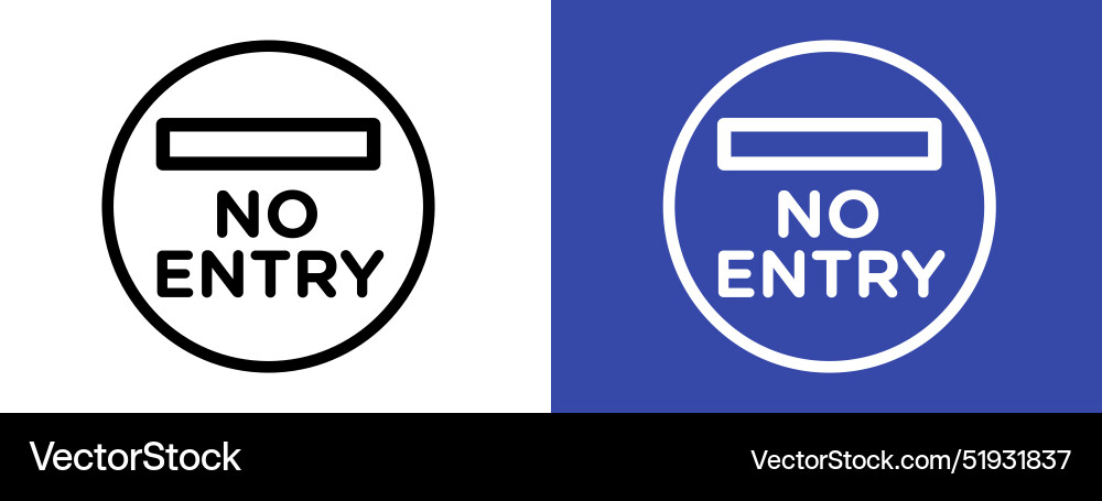 No entry road sign set symbols Royalty Free Vector Image