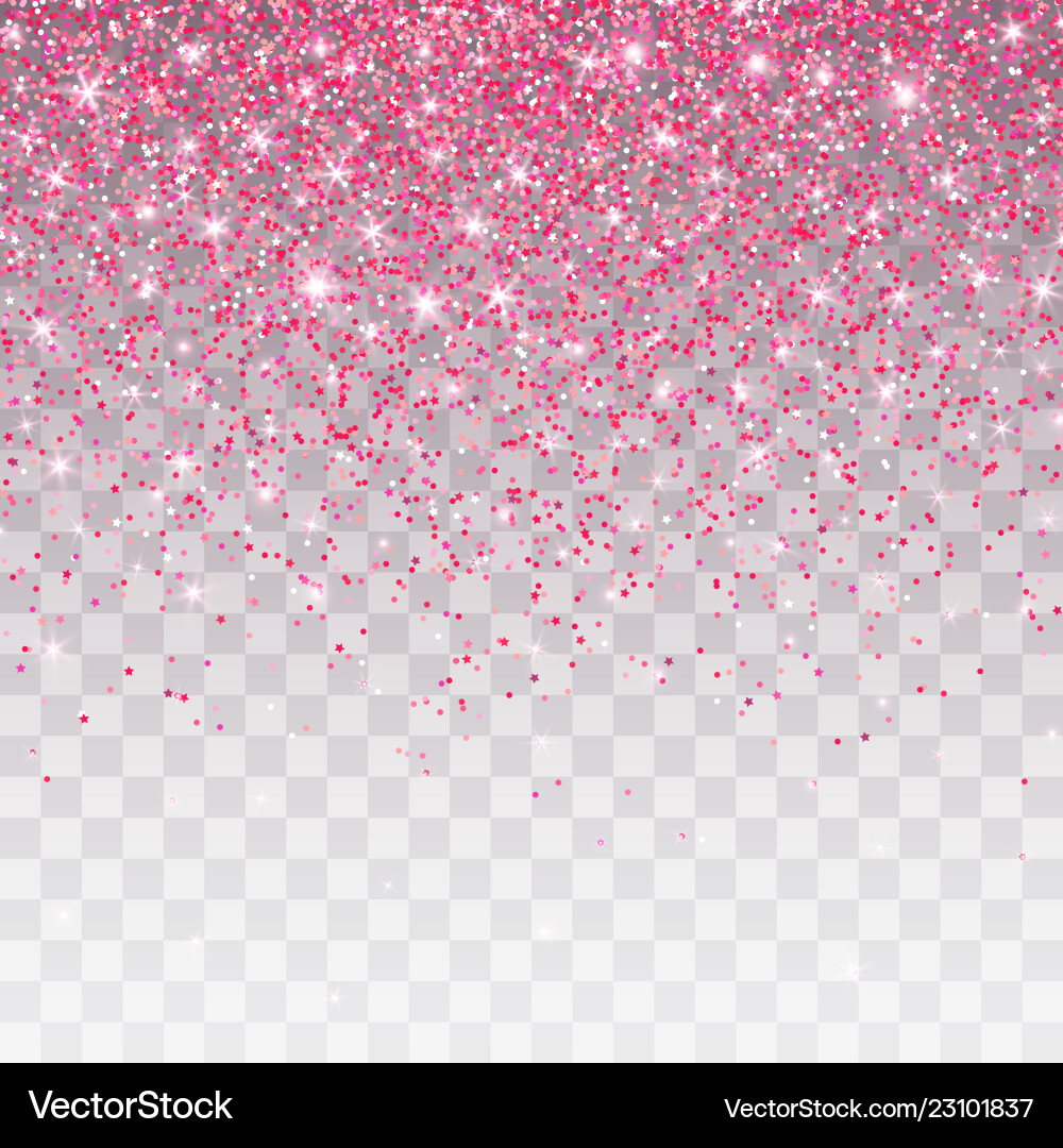 Pink glitter sparkle on a transparent background Vector Image