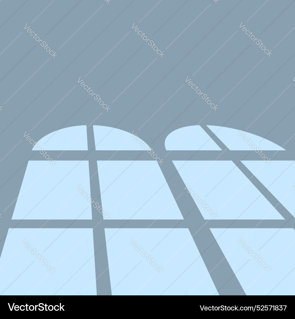 Sunlight streaming through arched windows onto Vector Image