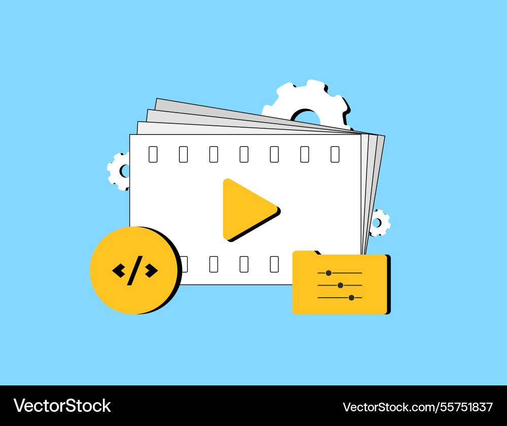 Video content multimedia platform Royalty Free Vector Image