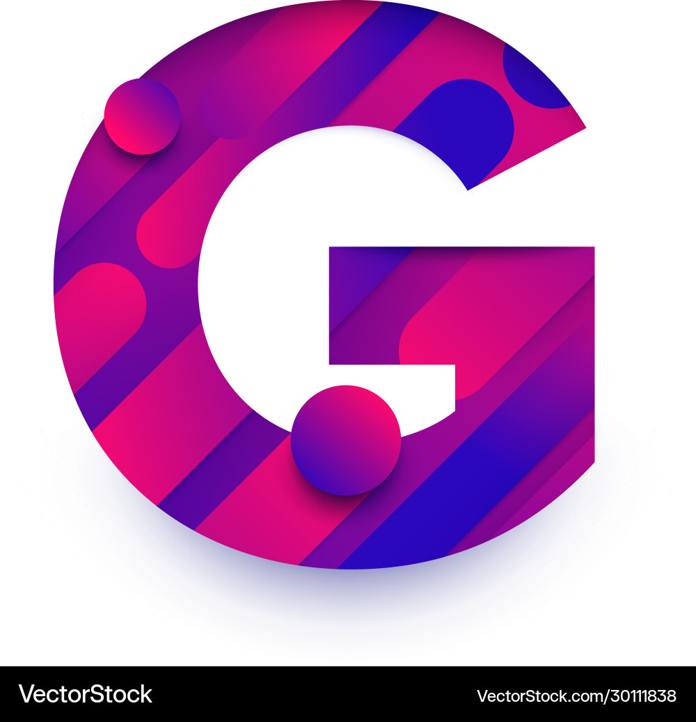 Alphabet bg gradients g Royalty Free Vector Image