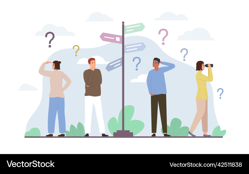 Decision Making Crossroads Royalty Free Vector Image