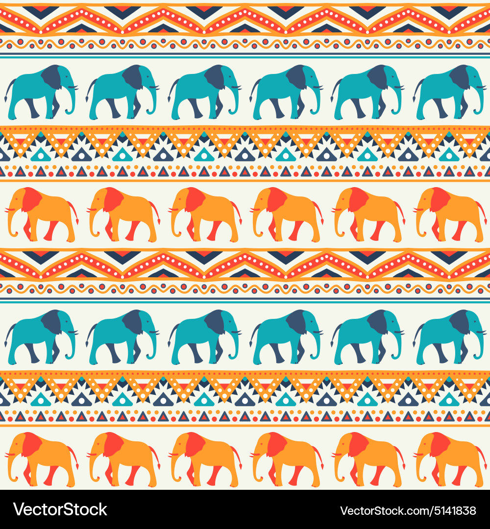 Elephant Seamless Pattern Royalty Free Vector Image