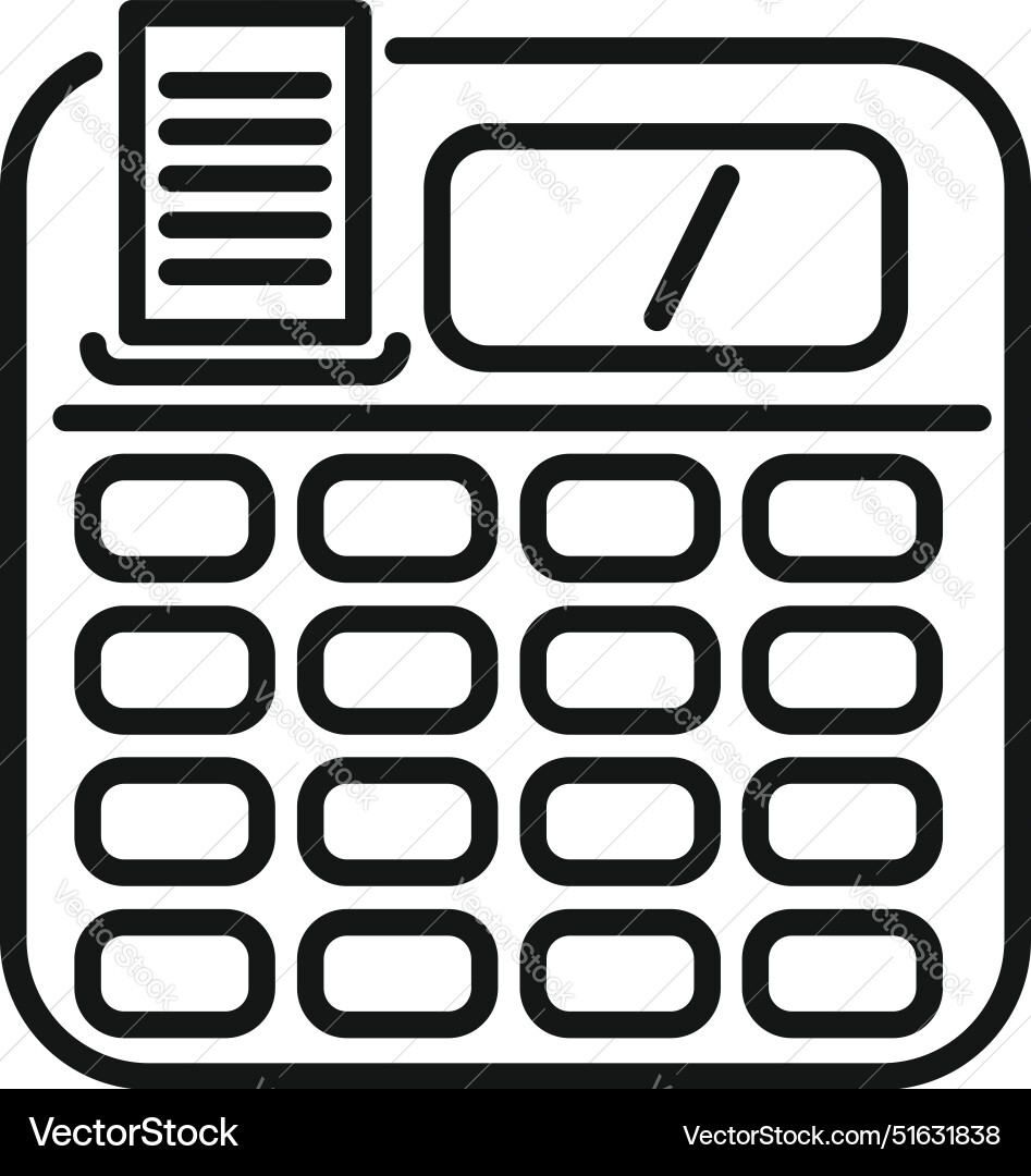 Modern calculator printing receipt icon showing Vector Image