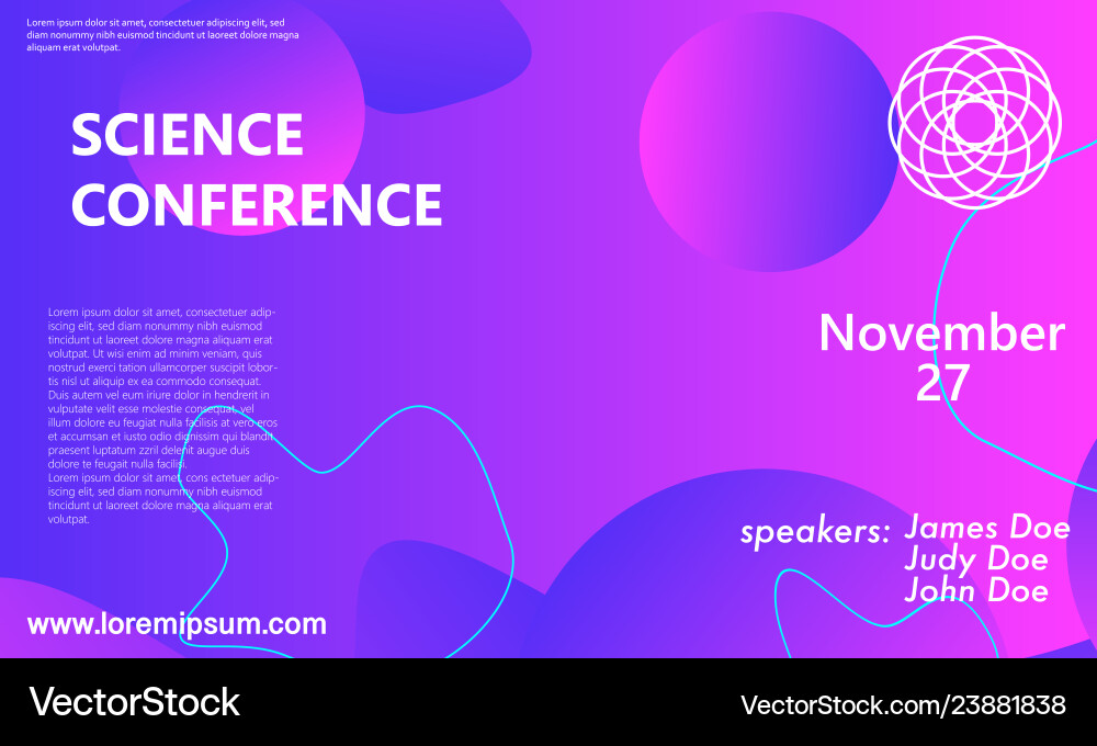 Science conference invitation design template – Royalty-Free Vector ...