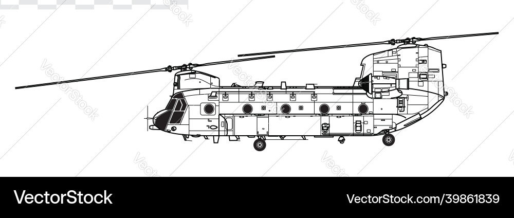 Boeing ch-47 chinook Royalty Free Vector Image