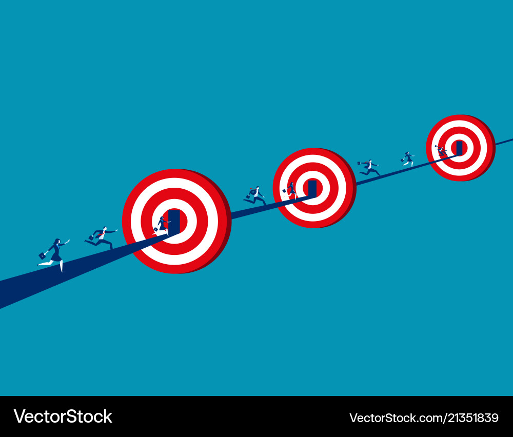 Business team to target success and growth Vector Image