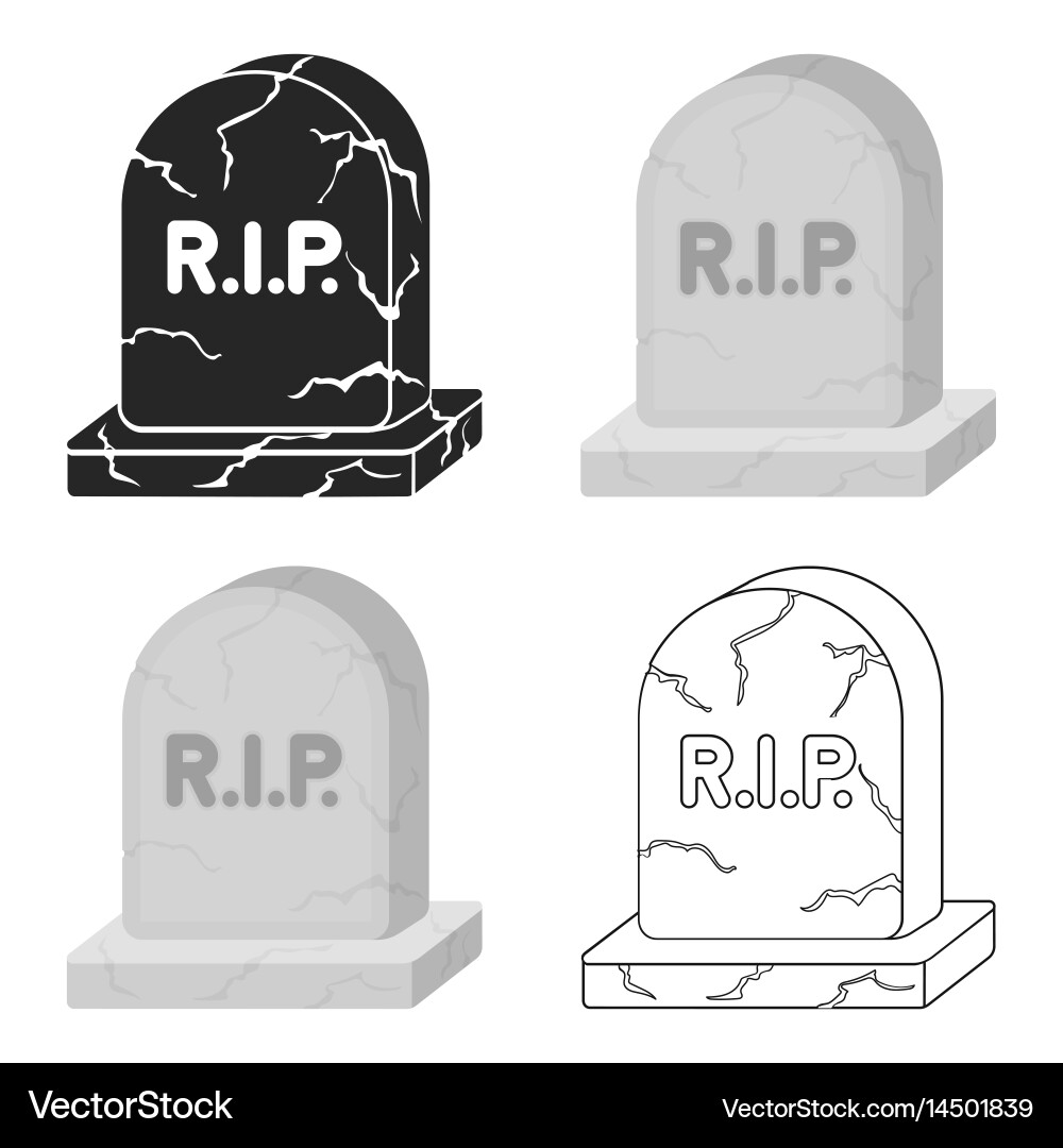 Cartoon Headstone Icon Royalty Free Vector Image