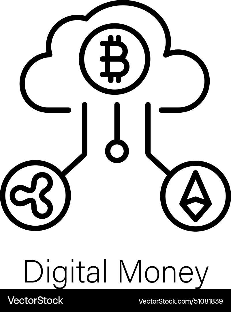 Digital money Royalty Free Vector Image - VectorStock